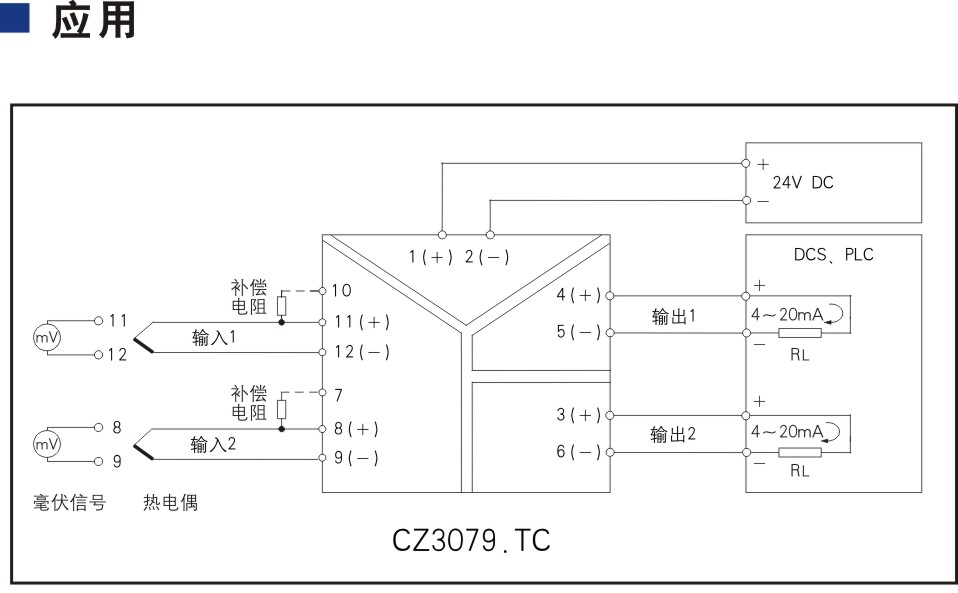 CZ3079.TC-二进二出 热电偶输入隔离器-上海辰竹仪表有限公司
