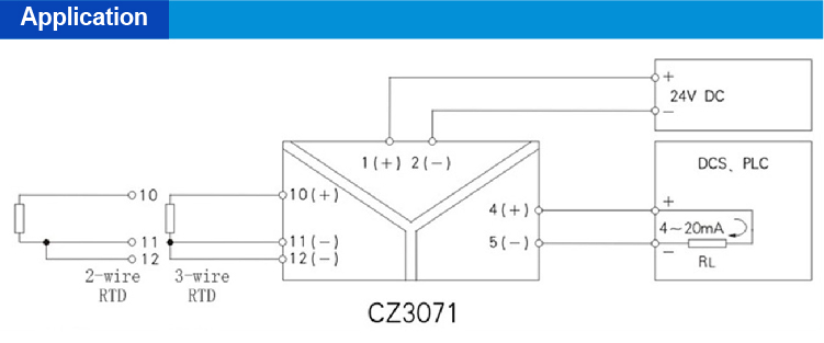 CZ3071-1 input 1 output RTD Input Signal Isolator converter -上海辰竹仪表有限公司