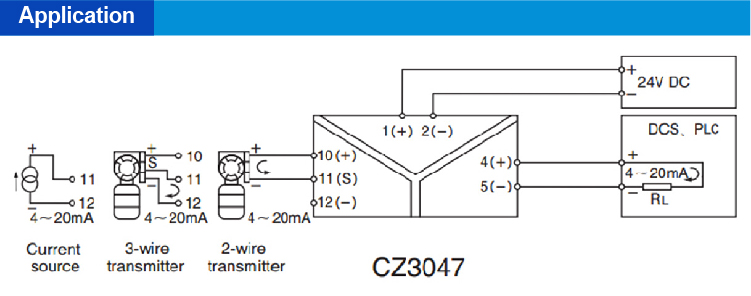 CZ3047-1 input 1 output Analog Input Signal Isolator-上海辰竹仪表有限公司
